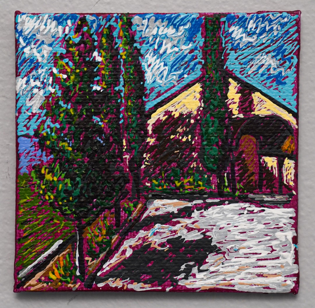 Small Impressionist Painting, Landscape, Acrylic on Panel, Mini Art - Etsy