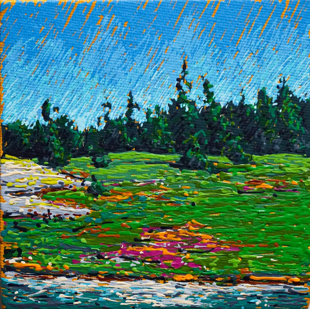 Small Impressionist Painting, Landscape, Acrylic on Panel, Mini Art - Etsy