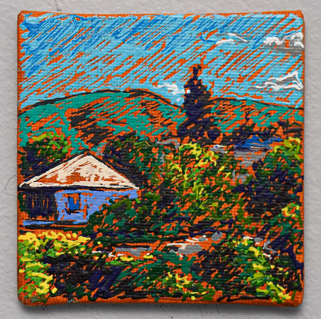 Small Impressionist Painting, Landscape, Acrylic on Panel, Mini Art - Etsy