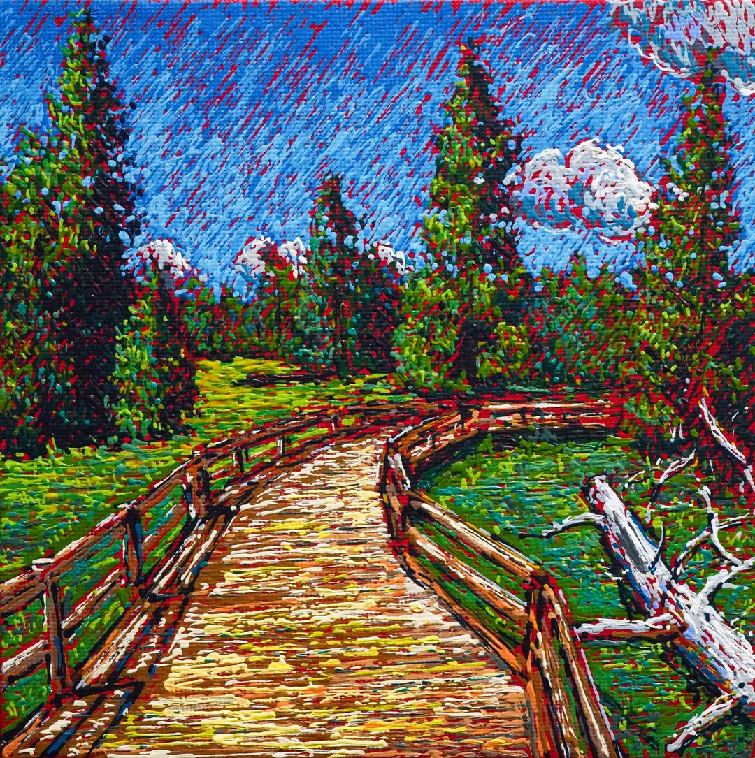 Small Impressionist Painting, Landscape, Acrylic on Panel - Etsy