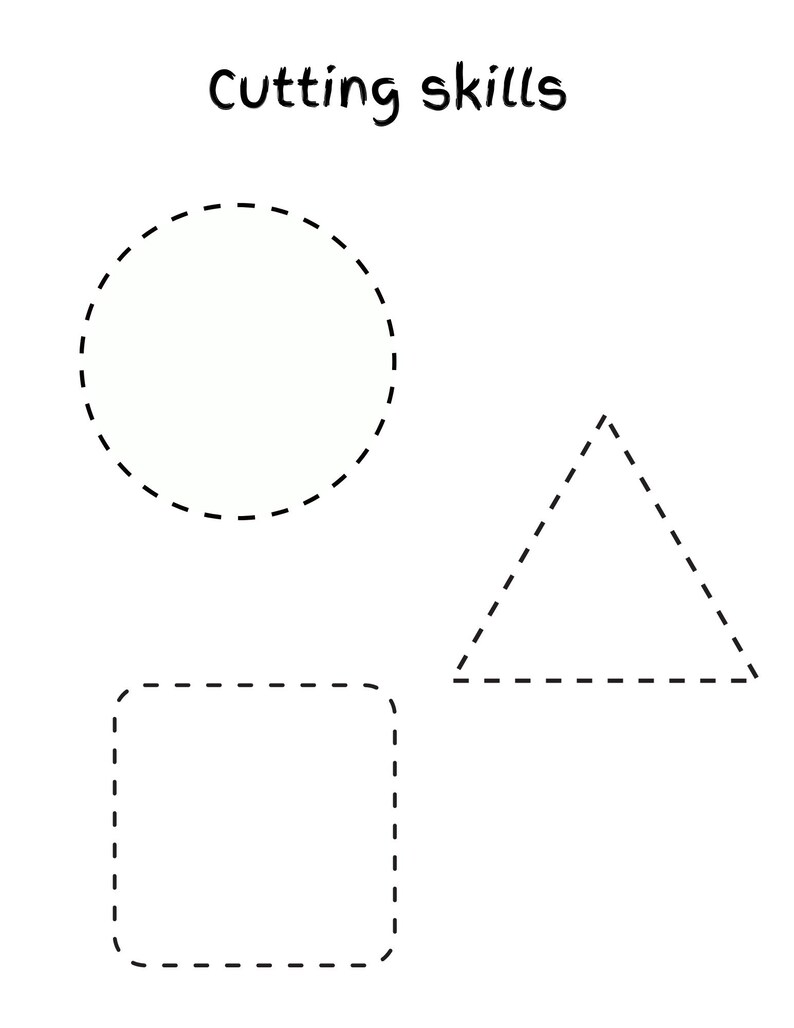 Cutting Practice Sheets, Preschool Scissor Skills (PDF, PNG) - Etsy