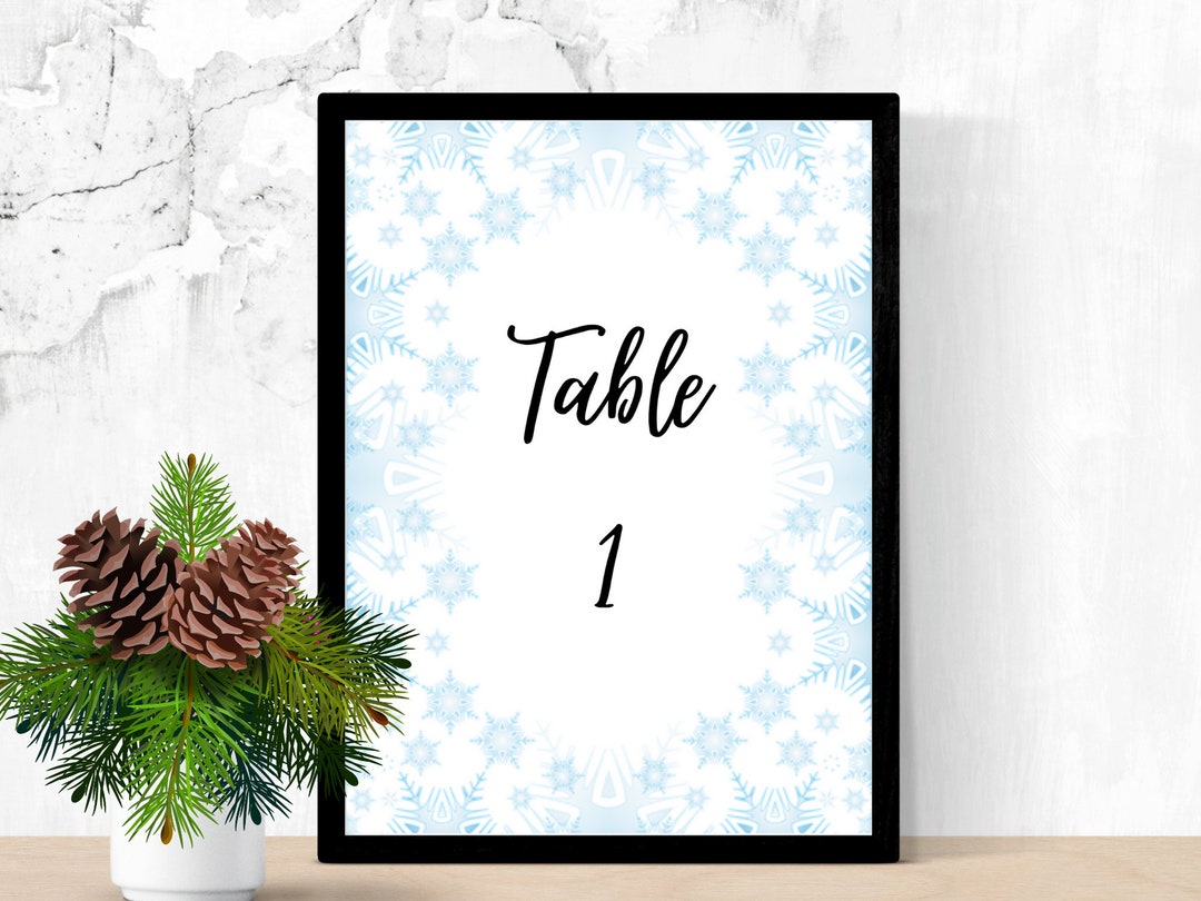 Winter, Snowflakes, Table Numbers, Blue, Winter Wonderland, Snow, Event ...