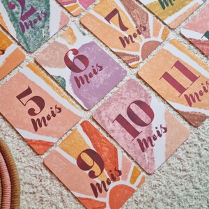 Original Milestone Cards 12 Months Color Rainbow Sun Gift List Birth ...