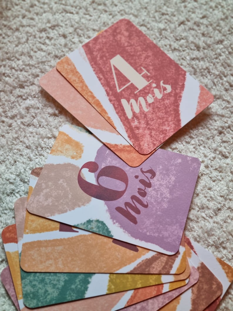 Original Milestone Cards 12 Months Color Rainbow Sun Gift List Birth ...