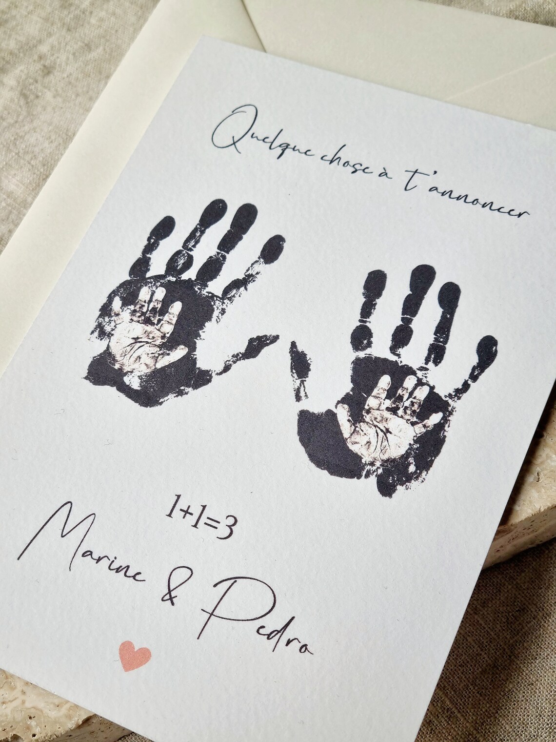 Personalized Pregnancy Announcement Card Handprints Babies Future ...