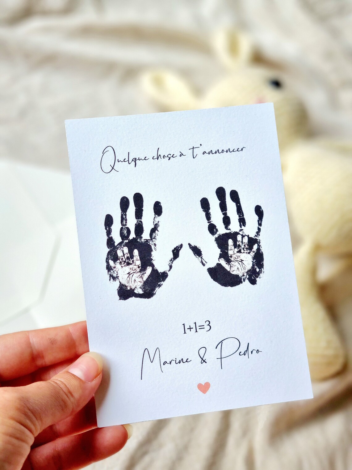 Personalized Pregnancy Announcement Card Handprints Babies Future ...