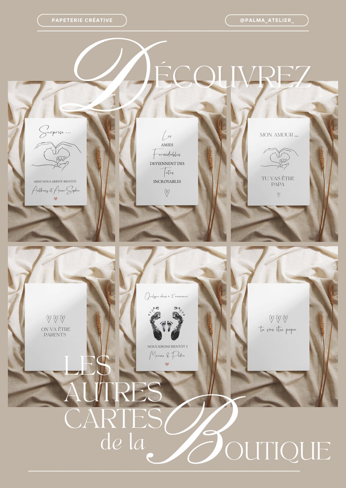 Personalized Pregnancy Announcement Card Handprints Babies Future ...