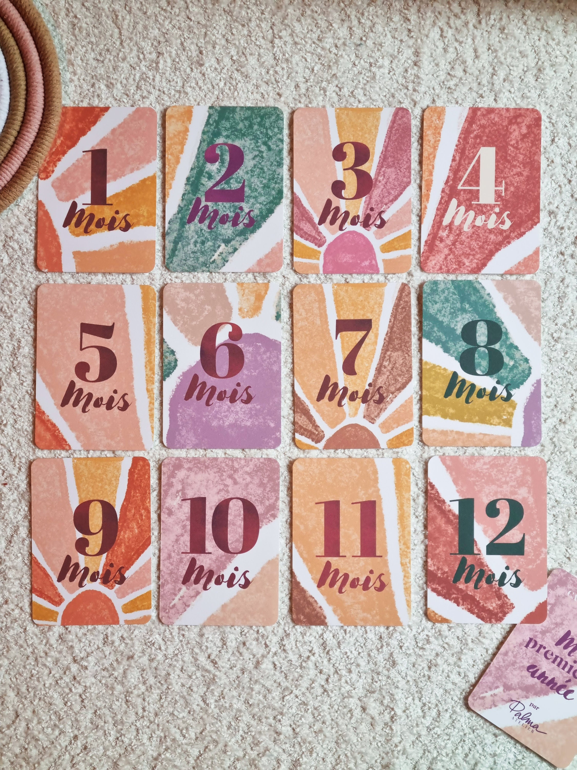 Original Milestone Cards 12 Months Color Sunny Sun Gift List - Etsy