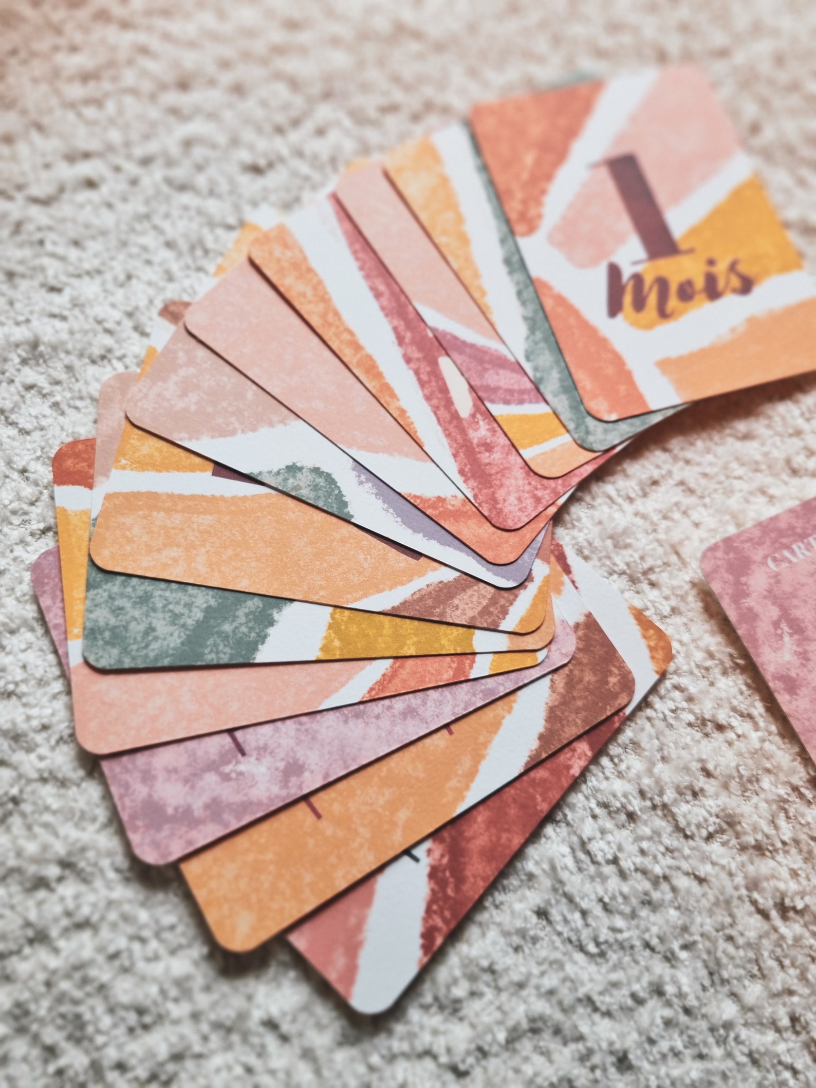 Original Milestone Cards 12 Months Color Rainbow Sun Gift List Birth ...