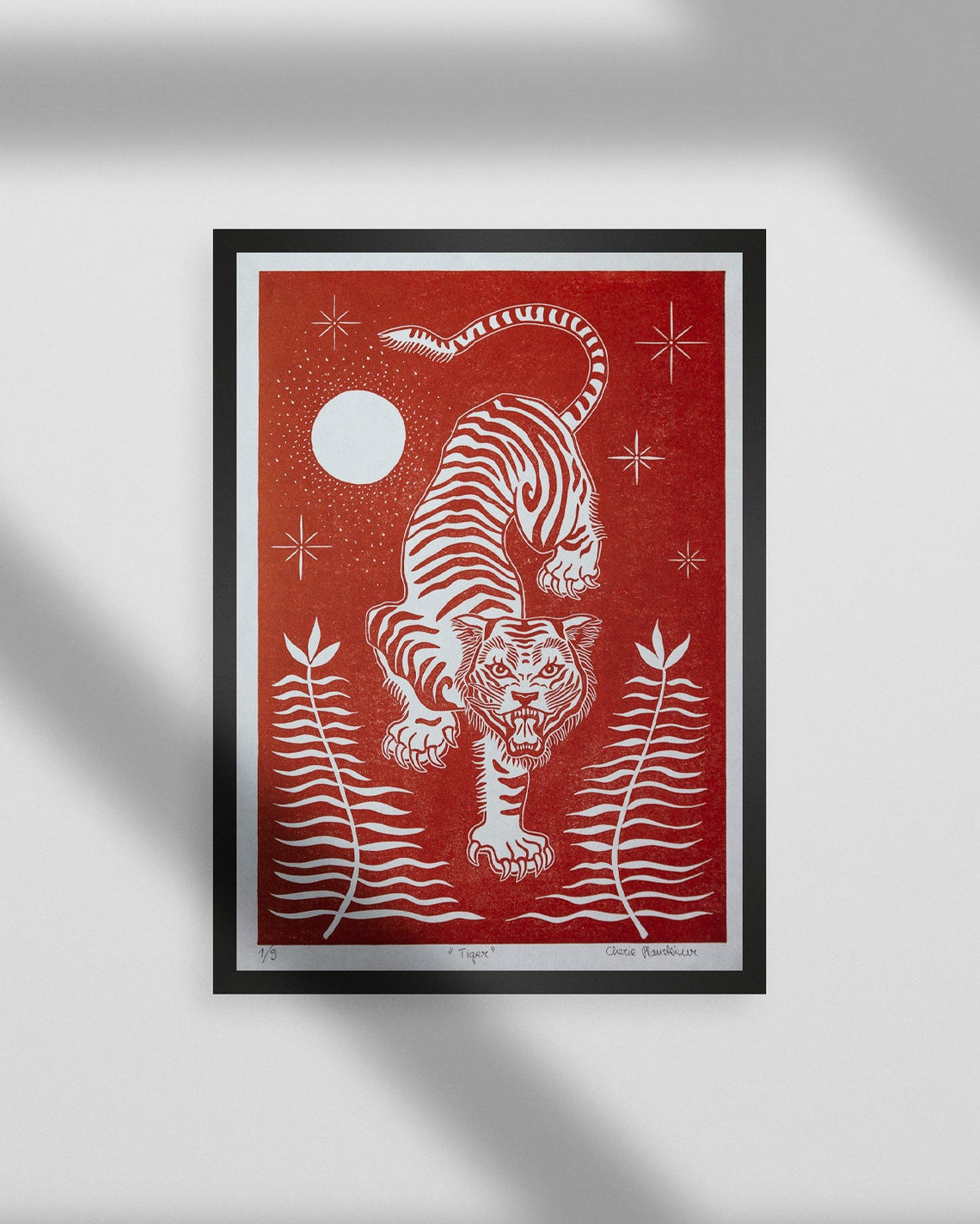 Lino Print, Linocut, Handmade Art Print, Unique Print, Block Print ...