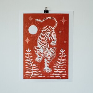 Lino Print, Linocut, Handmade Art Print, Unique Print, Block Print ...