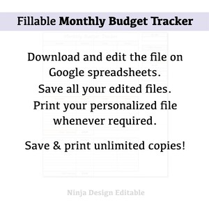 Editable Purple Monthly Budget Tracker Sheet | Google Spreadsheets ...