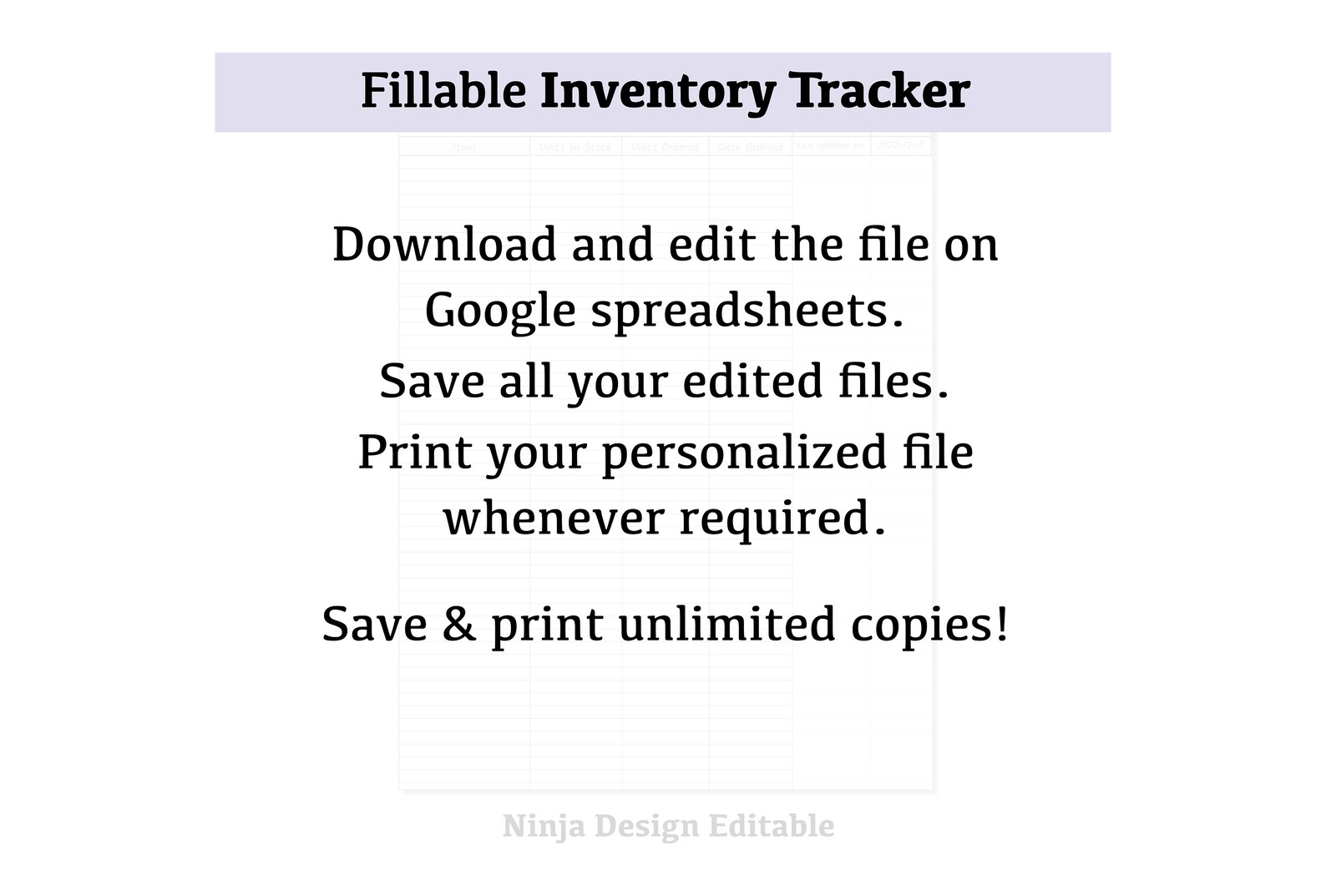 Editable Pink Inventory Tracker for Business | Google Spreadsheets ...