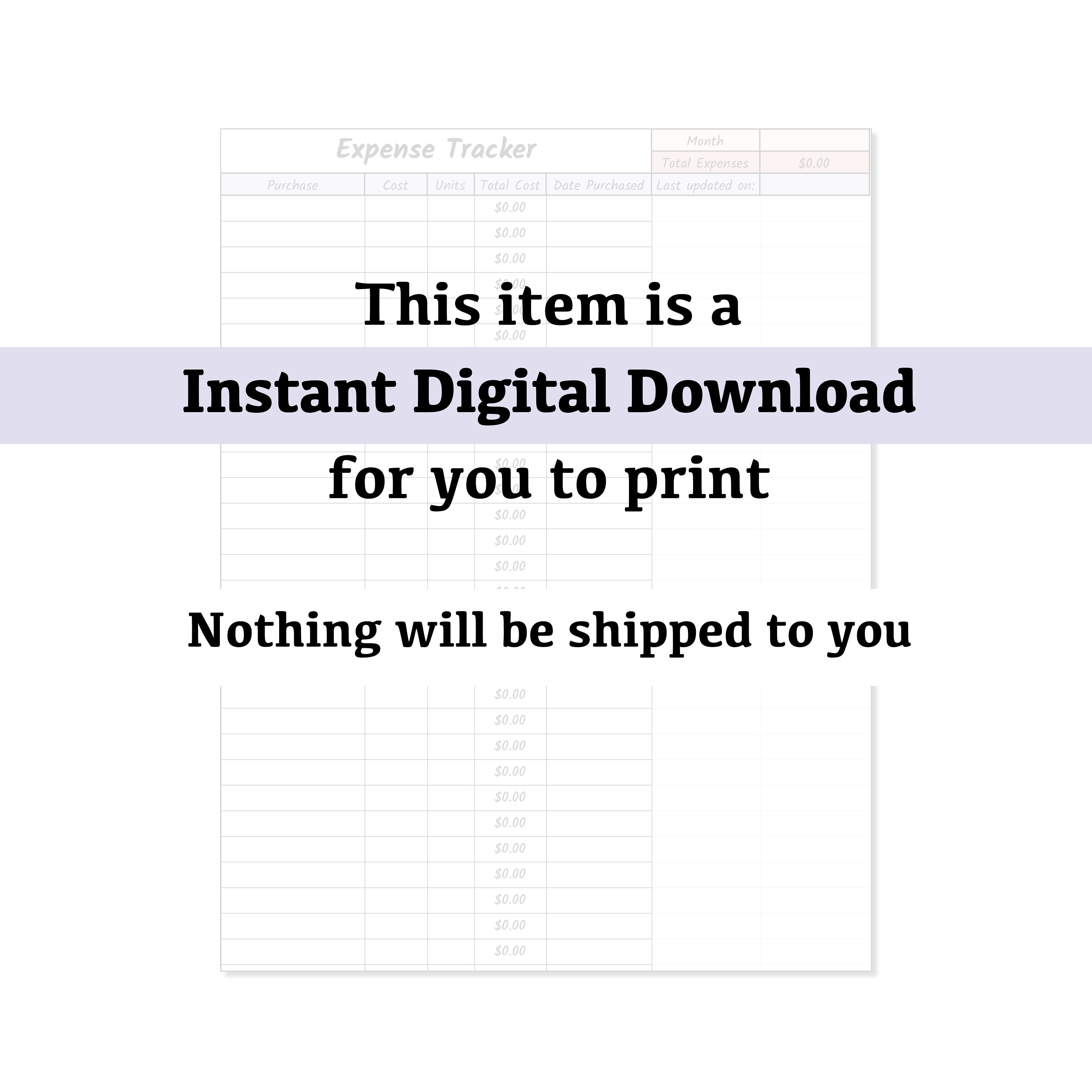 Editable Purple Expense Tracker for Business Google - Etsy