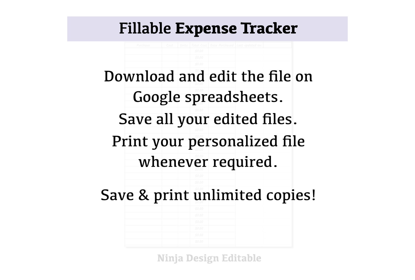 Editable Pink Expense Tracker for Business | Google Spreadsheets ...