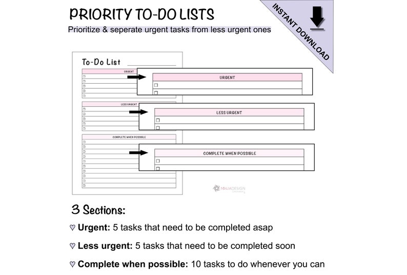 Fillable Priority to Do List With Checkboxes | Digitally Fillable and ...