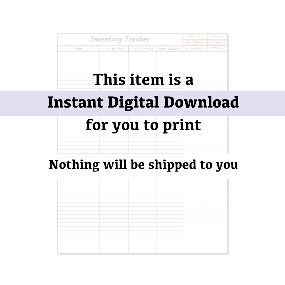 Editable Pink Inventory Tracker for Business Google - Etsy