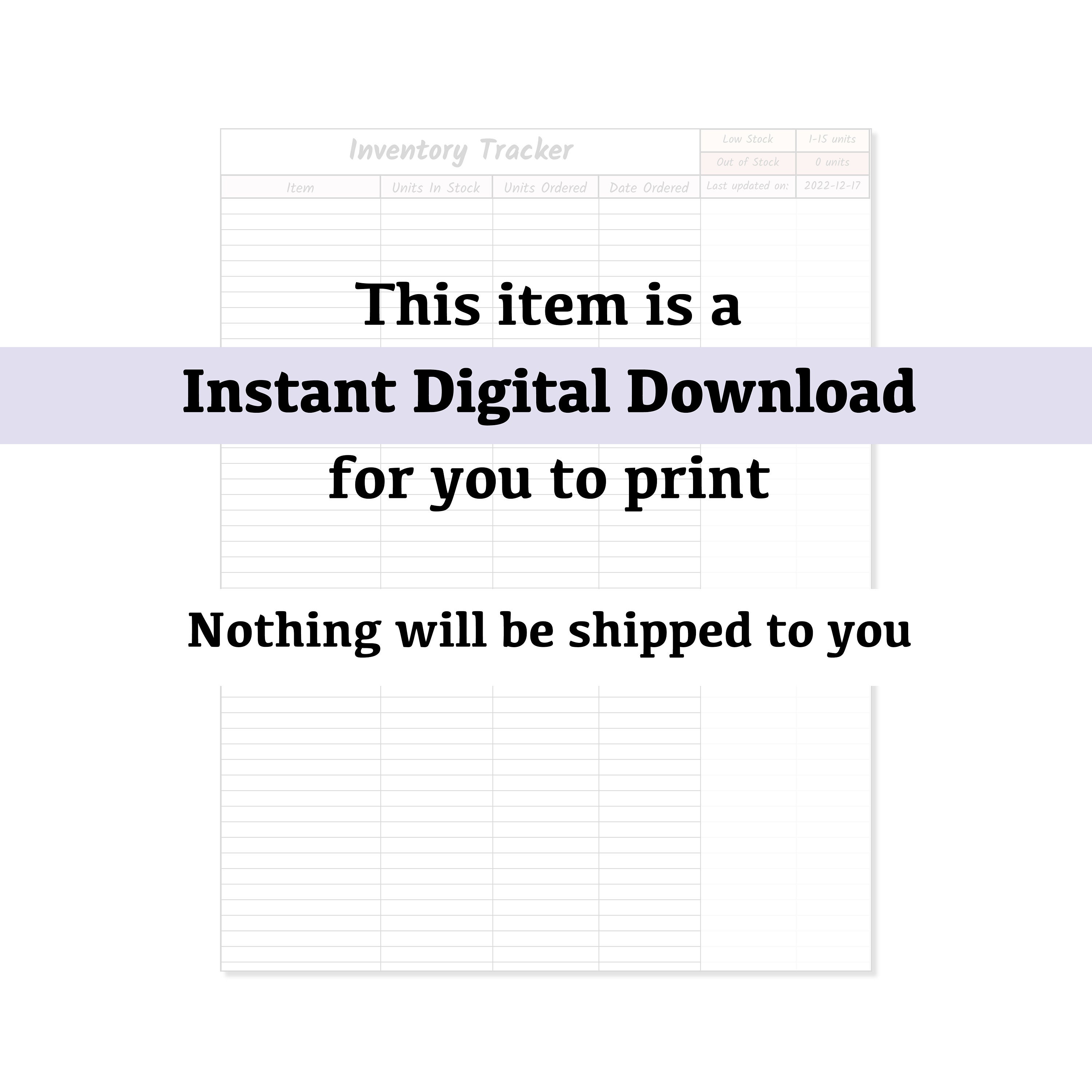 Editable Pink Inventory Tracker for Business Google - Etsy