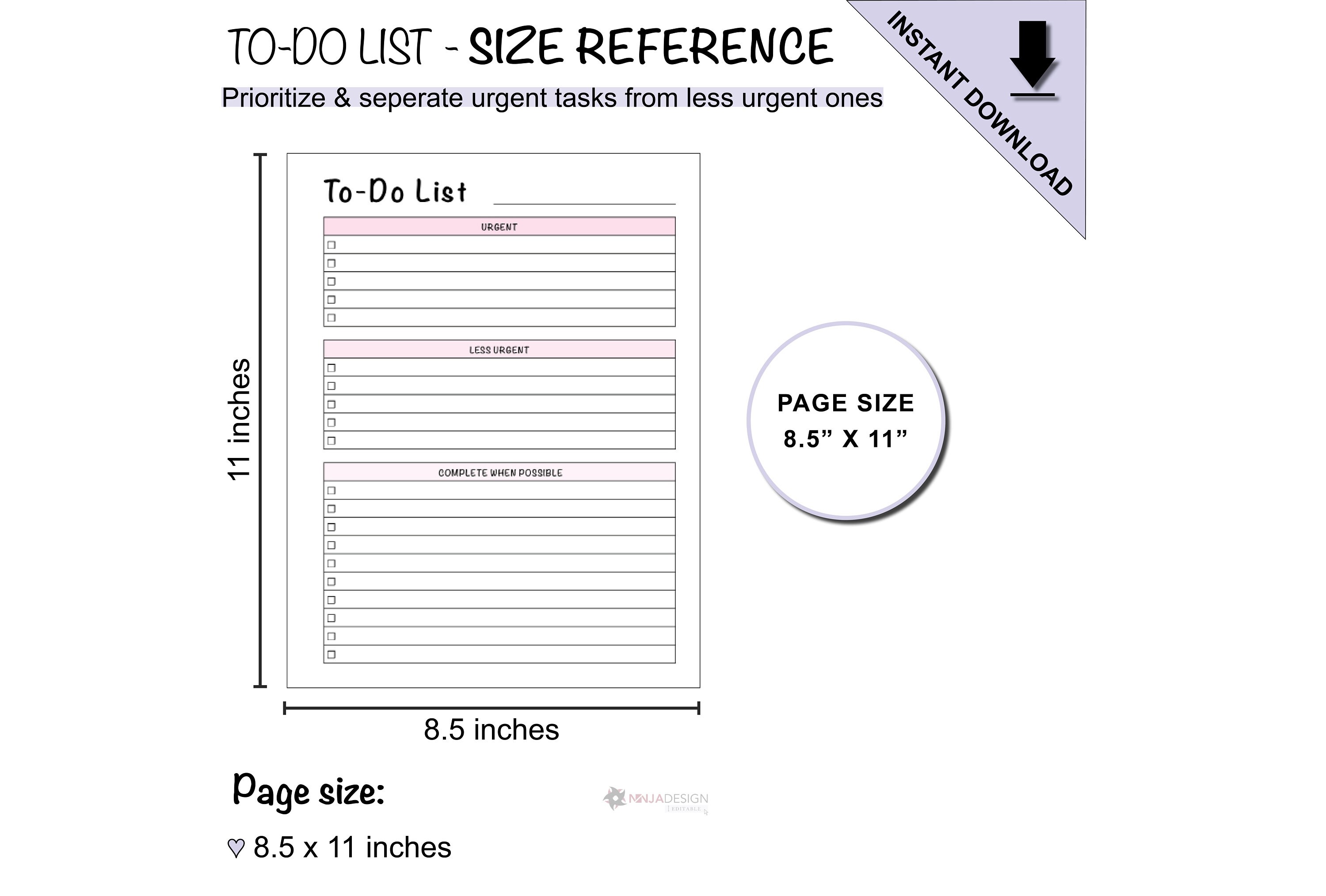 Fillable Priority to Do List With Checkboxes | Digitally Fillable and ...