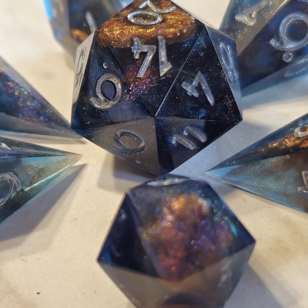 Cosmic Burst, Pointy Dice, Sharp Edge Dice Set, Polyhedral Dice, DND ...