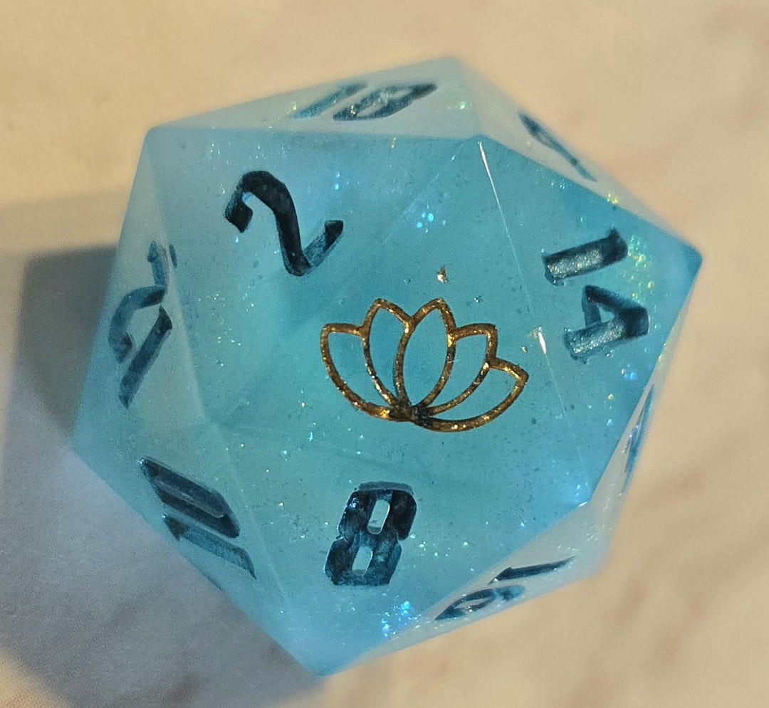 King of the Clouds, D20, Sharp Edge Dice, Handmade Dice, Large D20 ...