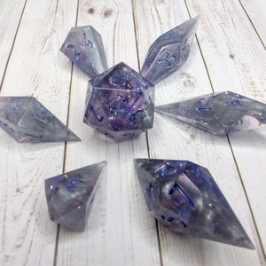 Heaven's Light, 7 Piece Polyhedral Dice Set, Sharp Edge Dice, Handmade ...