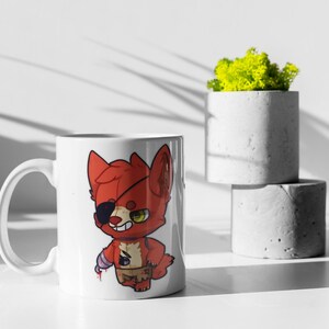Five Nights at Freddy's Cute Chibi Foxy 11oz White Glossy Mug Perfect ...