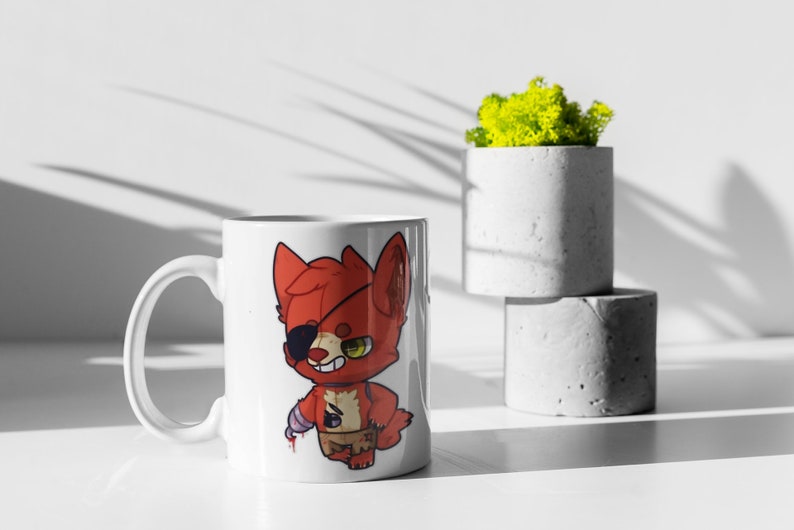 Five Nights at Freddy's Cute Chibi Foxy 11oz White Glossy Mug Perfect ...