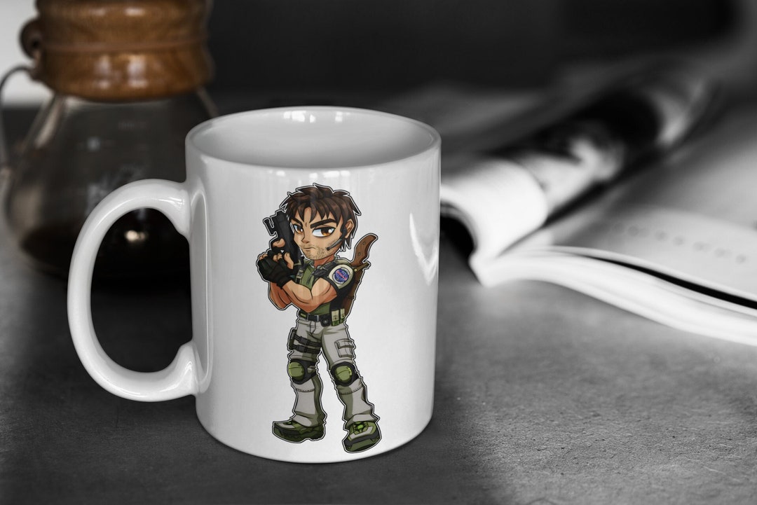 Resident Evil 5 Cute Chibi Chris Redfield 11oz White Glossy Mug Perfect ...