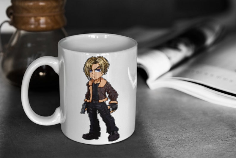 Resident Evil 4 | Cute Chibi Leon Scott Kennedy | 11oz White Glossy Mug ...