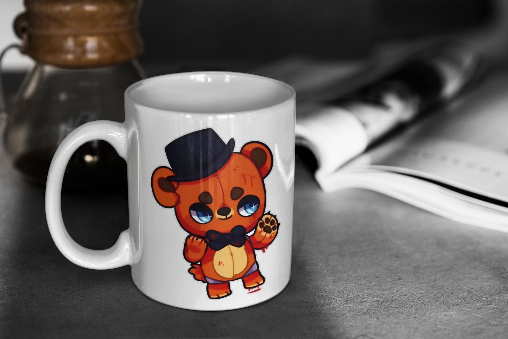 Five Nights at Freddy's Cute Chibi Freddy Fazbear 11oz White Glossy Mug ...