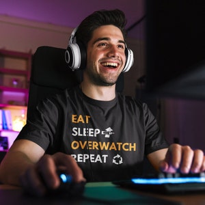 Overwatch 2 | Eat Sleep Overwatch Repeat T-shirt | Gaming T-shirt ...