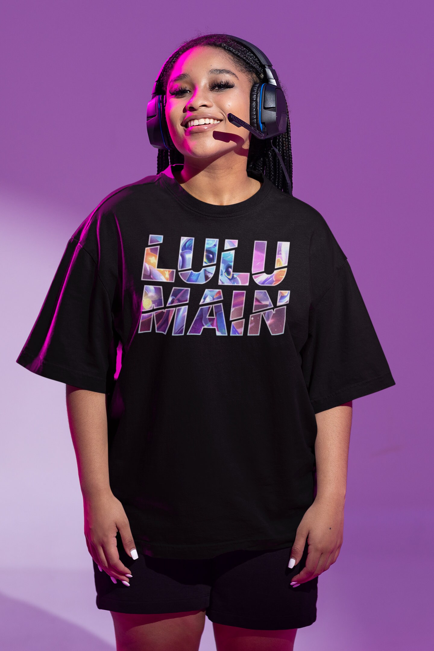League of Legends Lulu Main T-shirt Gaming T-shirt Black Unisex T-shirt ...