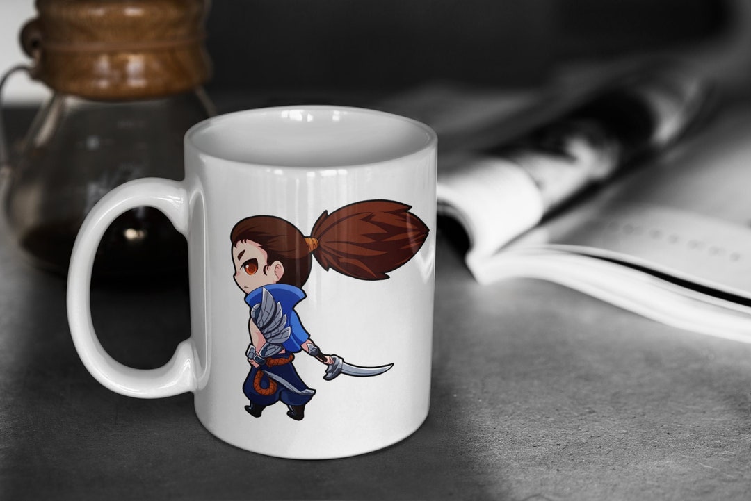 League of Legends | Cute Chibi Yasuo | 11oz White Glossy Mug | Perfect ...