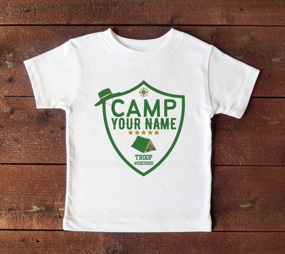Custom Camping T-shirts, Custom Camp Troop Badge Graphic Tee ...