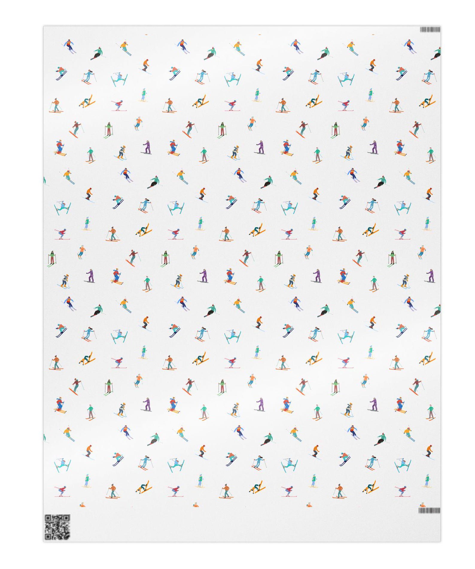 Holiday Wrapping Paper Retro Ski Scene Christmas, Holiday, Birthday ...