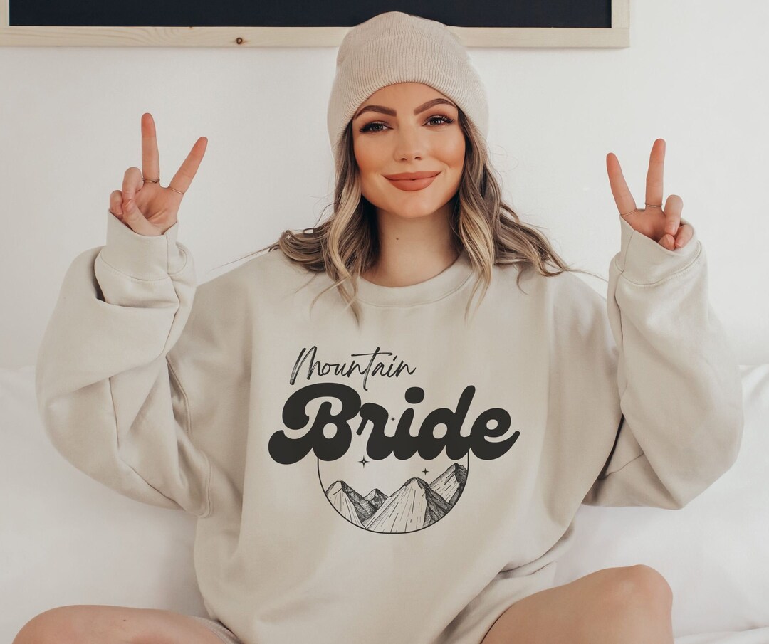 Mountain Bride Sweatshirt, Ski Bride Snowboard Bride Winter Bride Fall ...