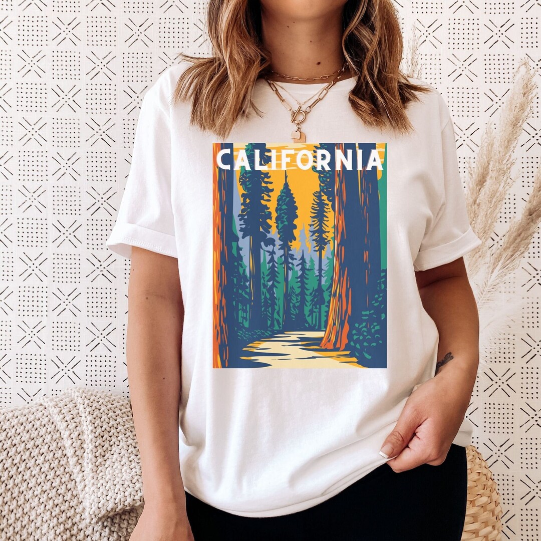 California Redwood Trees T-shirt: Retro Cali Adventure Tee - Etsy