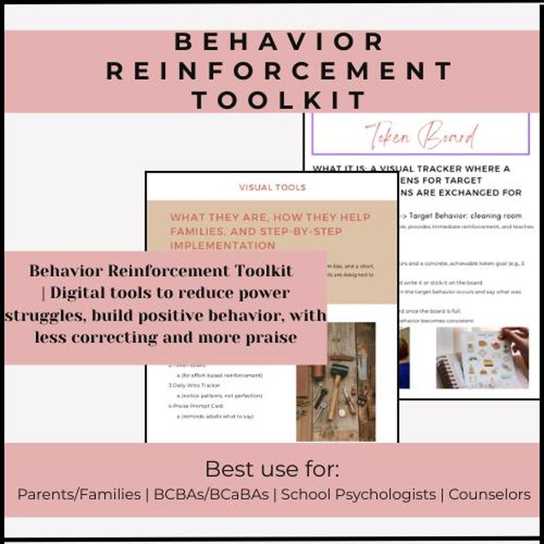 Behavior Reinforcement Toolkit for Parents | Praise Prompt Cards, Token ...