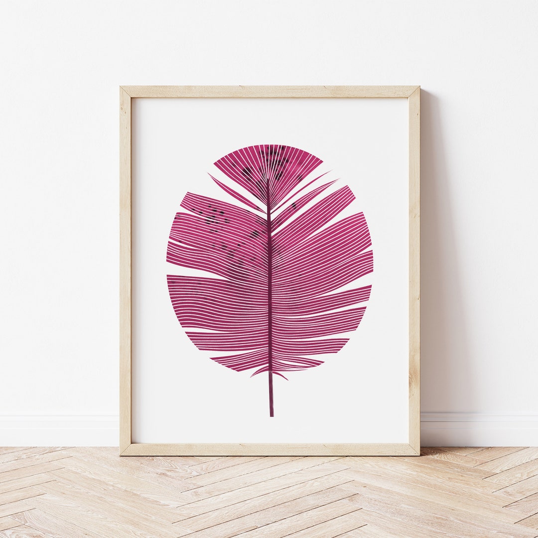Pink Feather Print, Printable Wall Art, Nursery Wall Decor, Girls ...