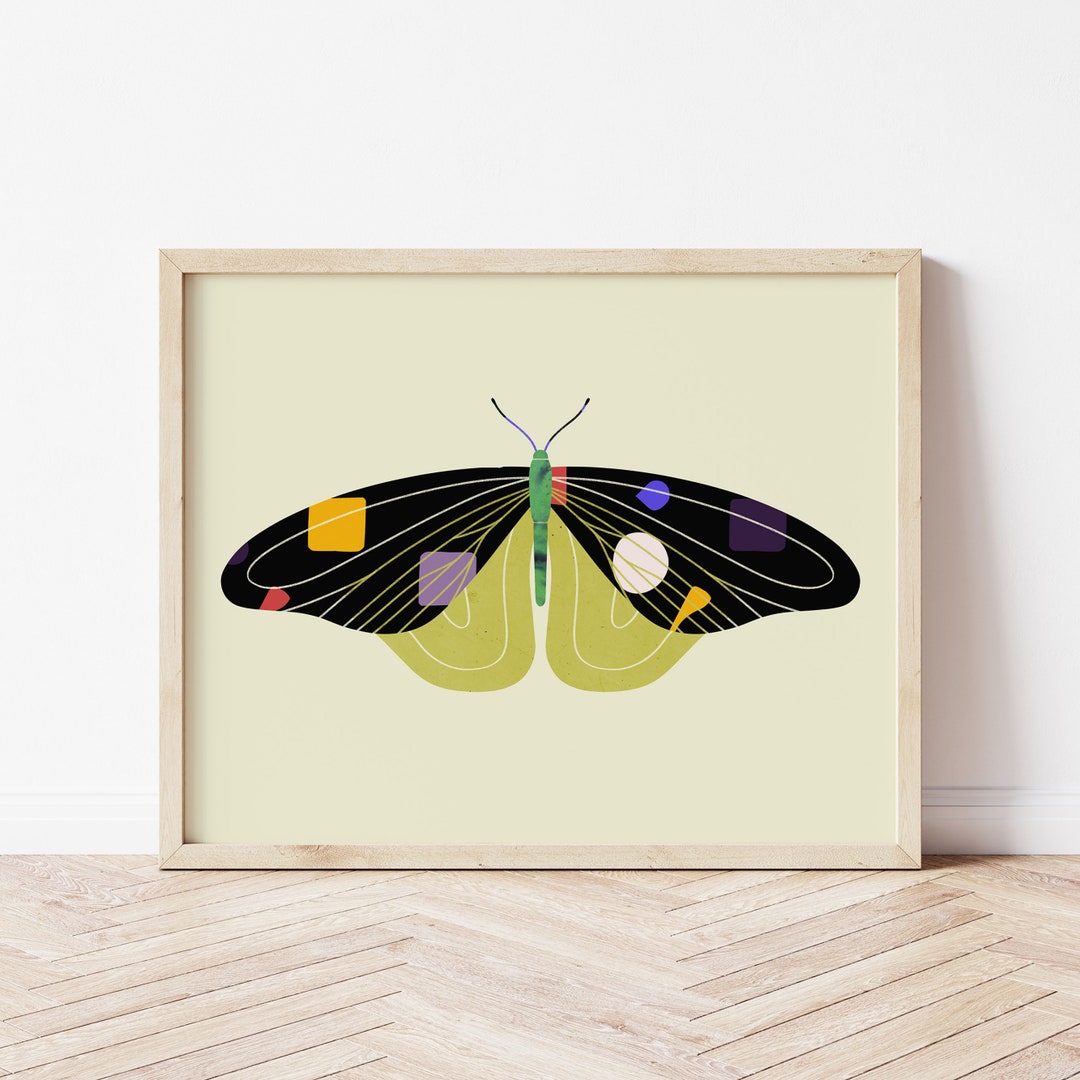 Green Butterfly Print, Printable Wall Art, Nursery Wall Decor ...