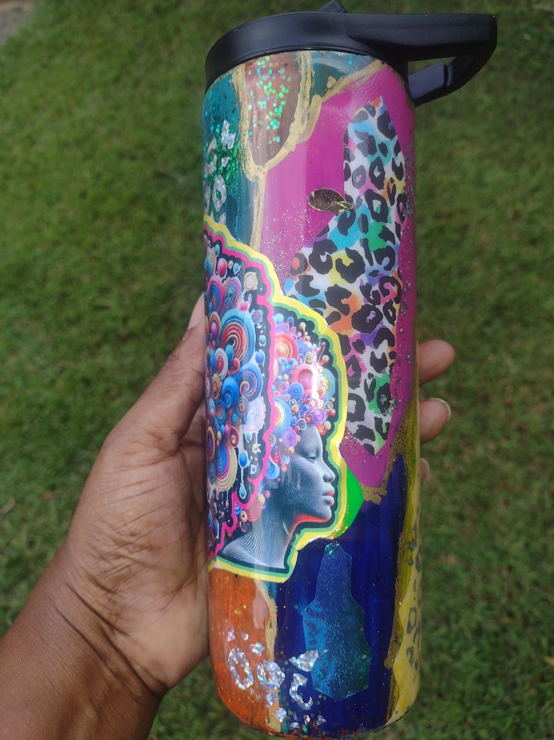Abstract Art Black Womantumbler Divine Lady 20 Oz Stainless Steel ...