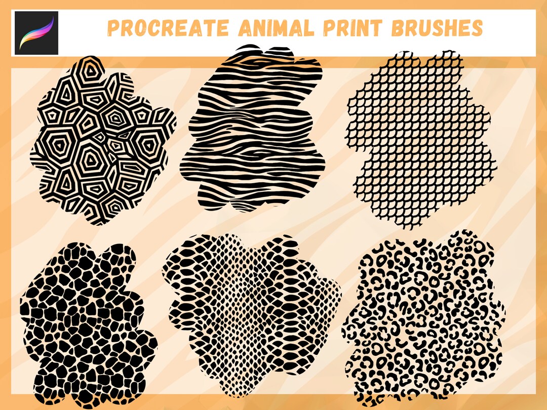 Procreate Animal Print Brush, Procreate Brush Set, Digital Animal Print ...