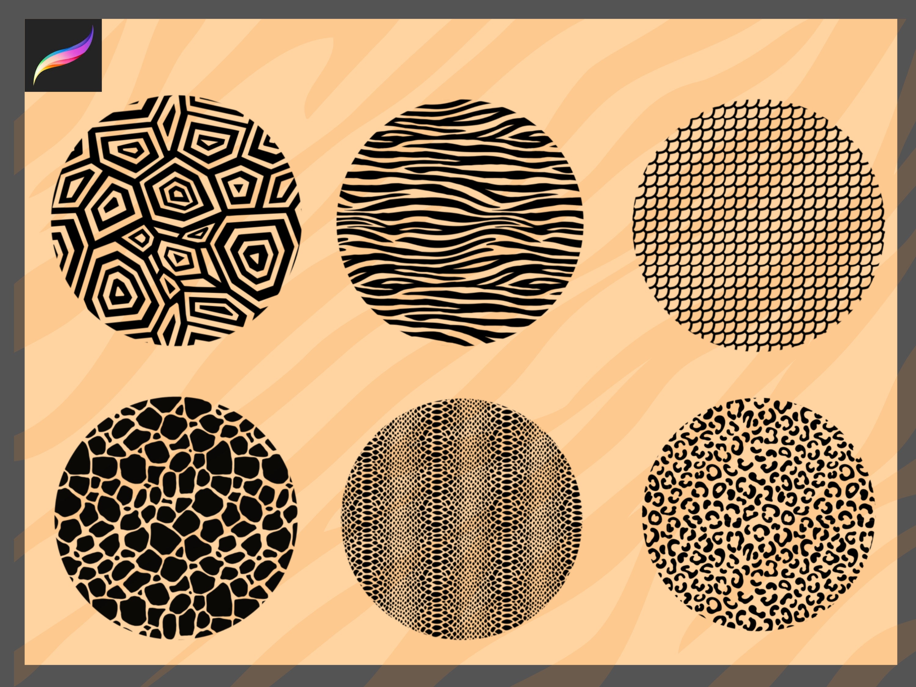 Procreate Animal Print Stamps, Procreate Stamp Set, Digital Animal ...