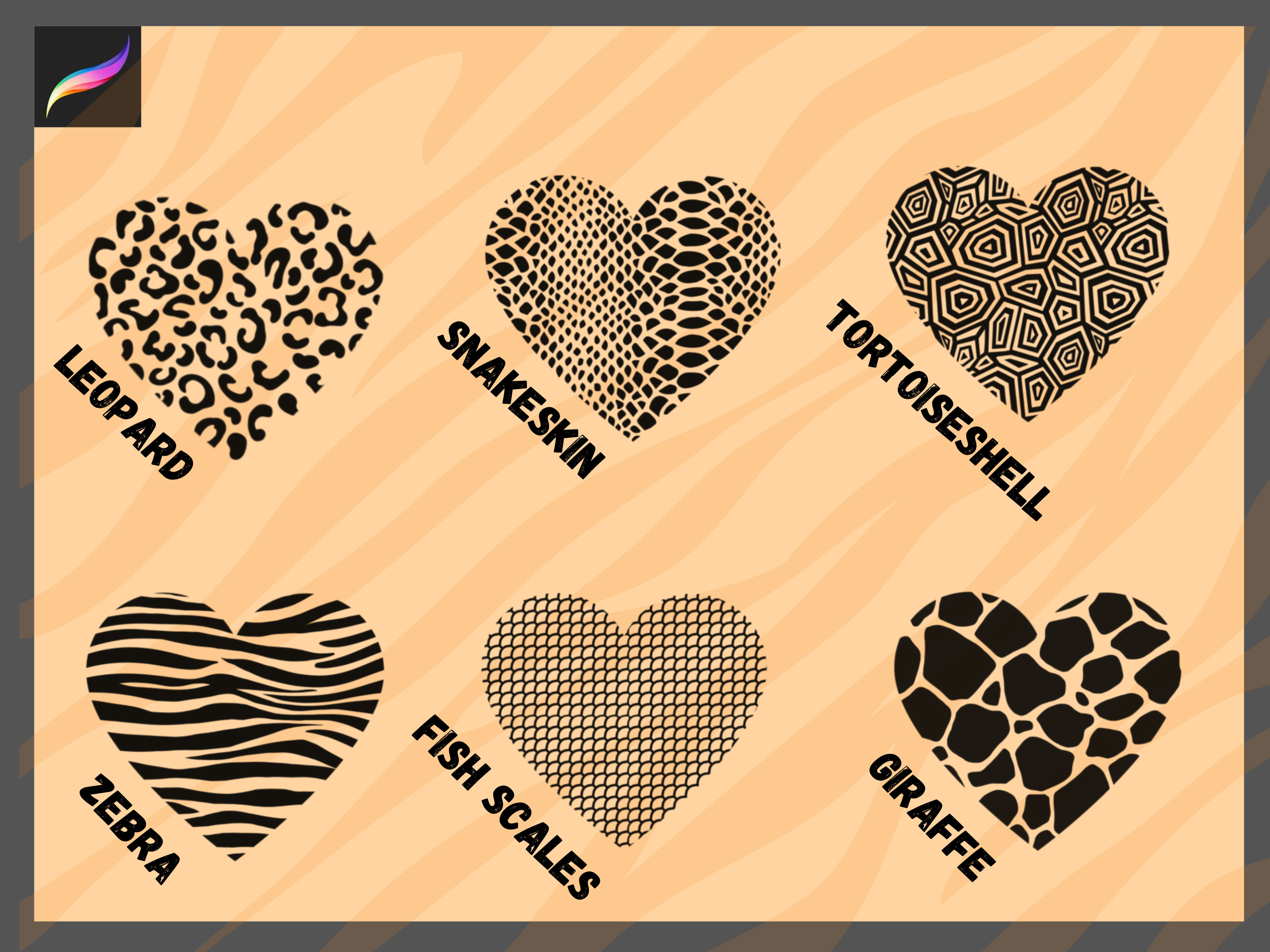 Procreate Animal Print Stamps, Procreate Stamp Set, Digital Animal ...