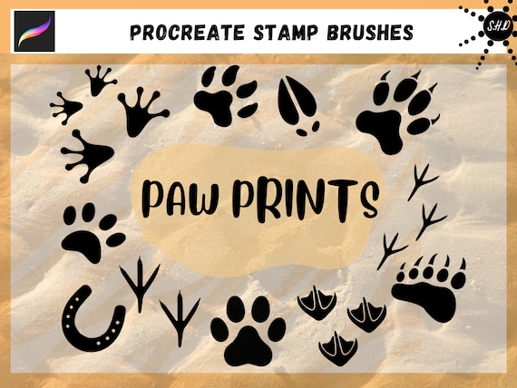 Paw Print Procreate Stamps Procreate Animal Foot Print | Etsy