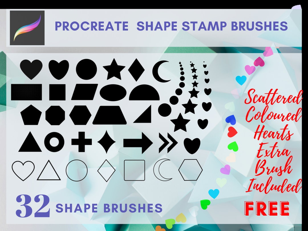 Procreate Shape Stamps, Shape Stamp, Shape Brush, Procreate Brush Set, Geometric Shapes, Shape ...