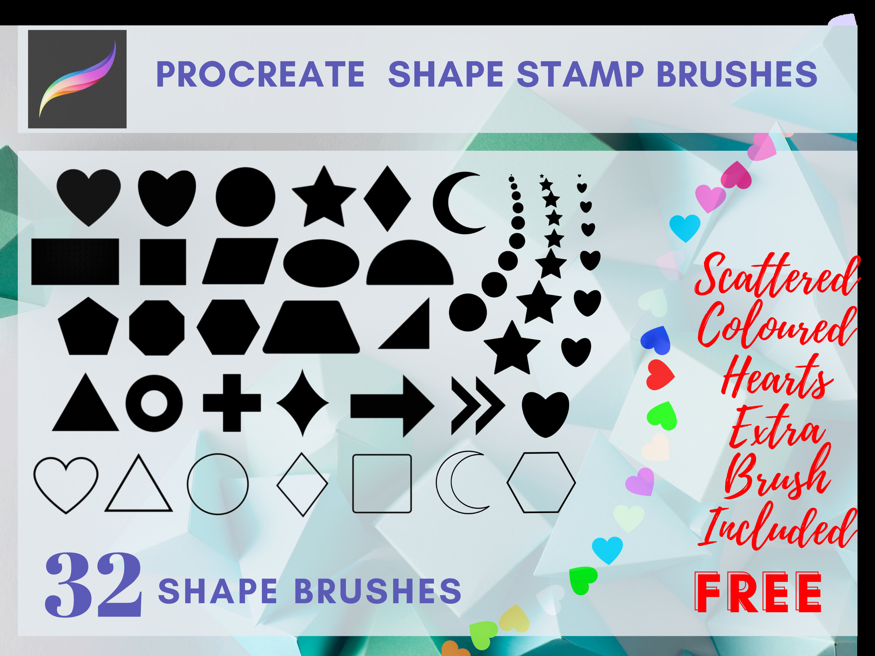 Procreate Shape Stamps, Shape Stamp, Shape Brush, Procreate Brush Set ...