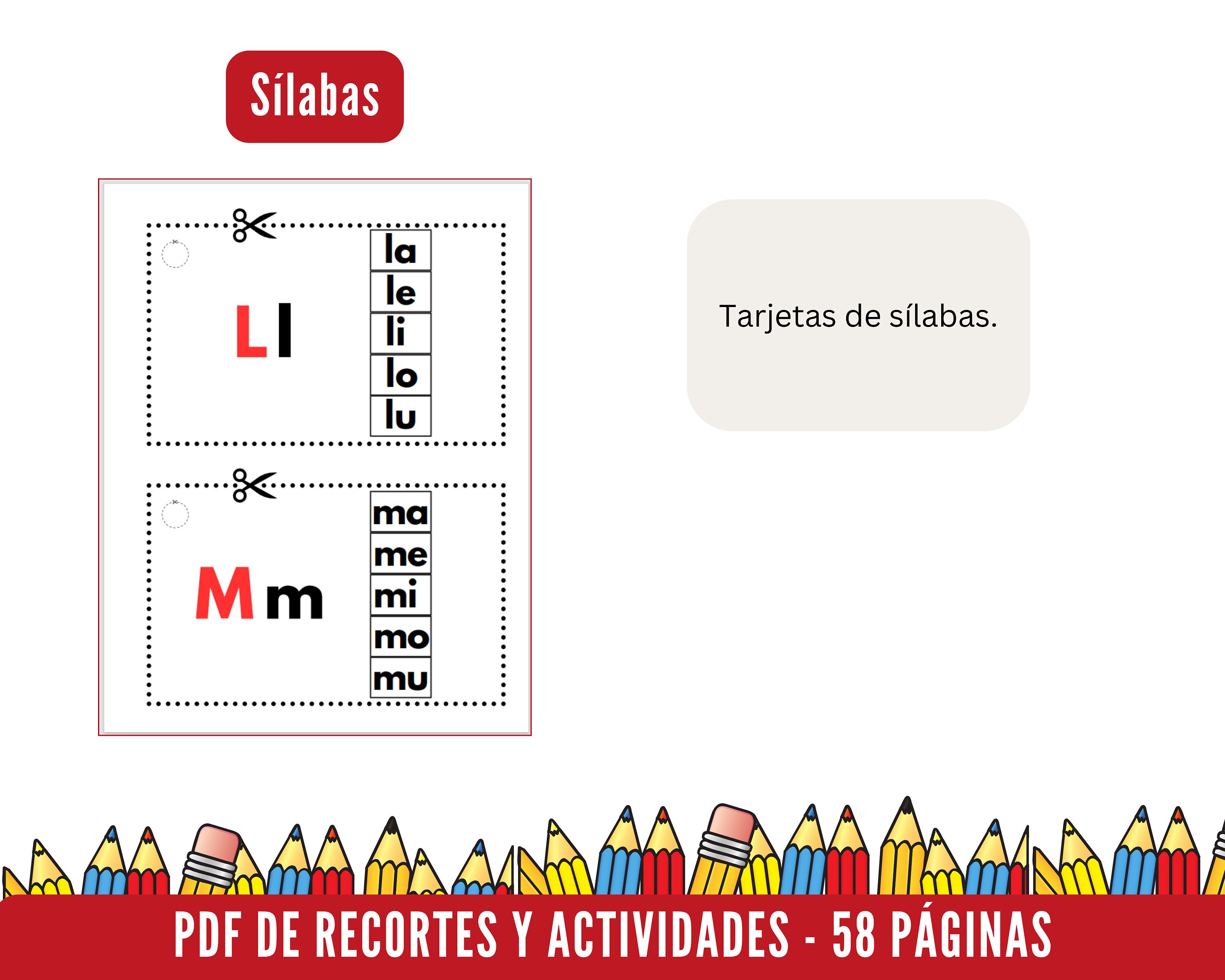 Spanish Classroom Syllables and Words Printable ~ Downloadable ...