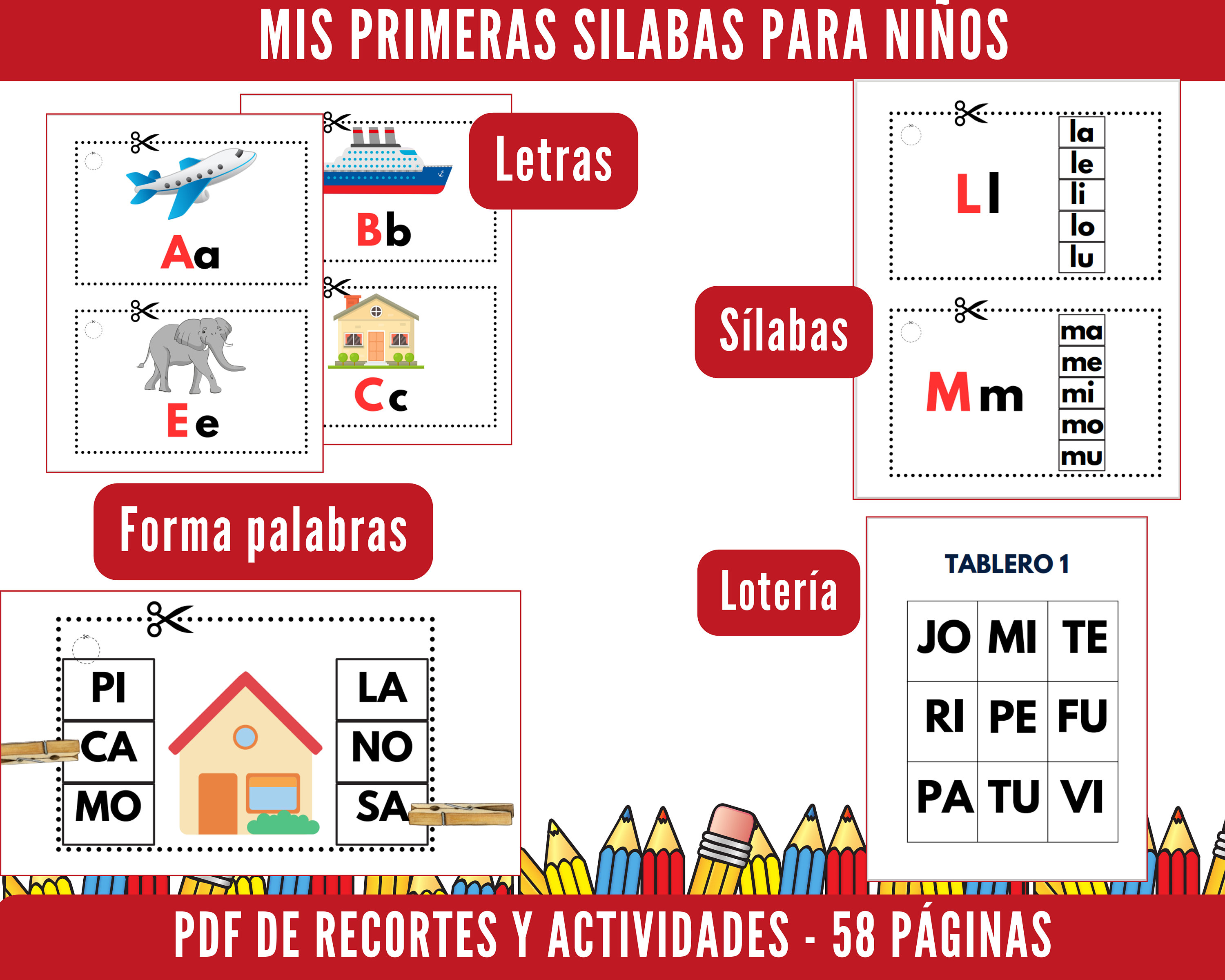 Spanish Classroom Syllables and Words Printable ~ Downloadable ...